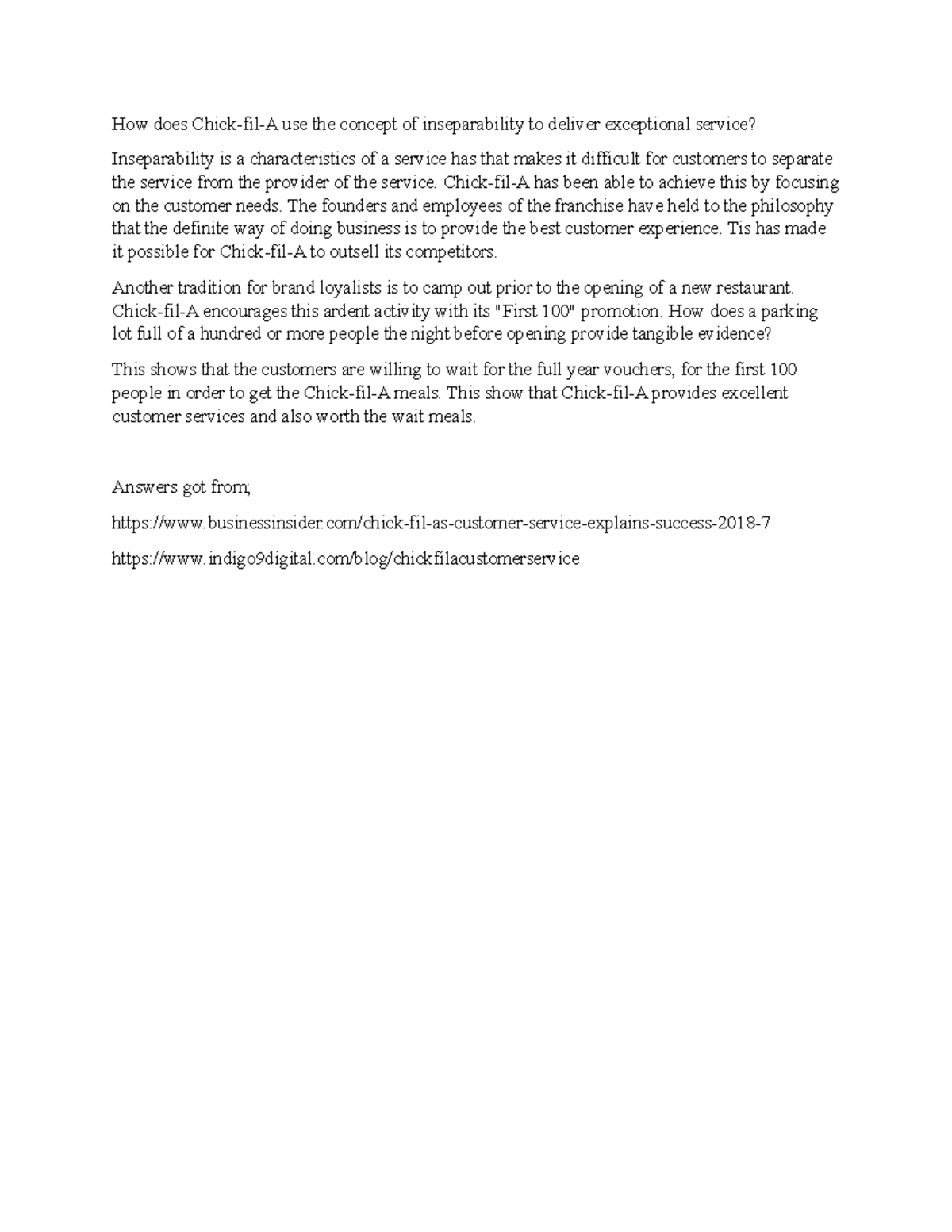 Chickfil A - Essay - How does Chick-fil-A use the concept of ...