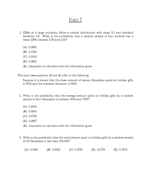 Unit 8 Multiple Choice - practice material for unit 8 of fall - Unit 8 ...