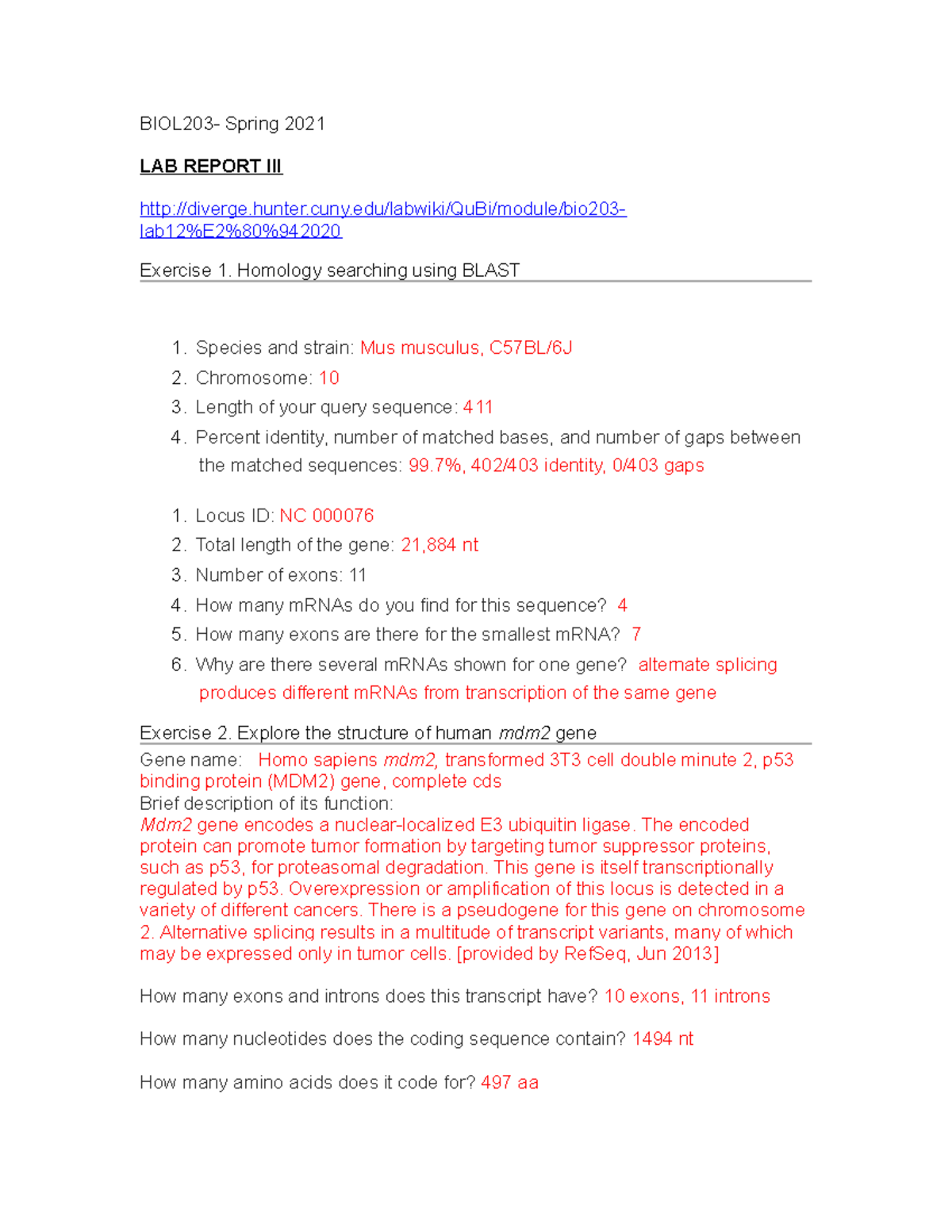 Lab Report III-Spring 2021 copy - BIOL203- Spring 2021 LAB REPORT III ...
