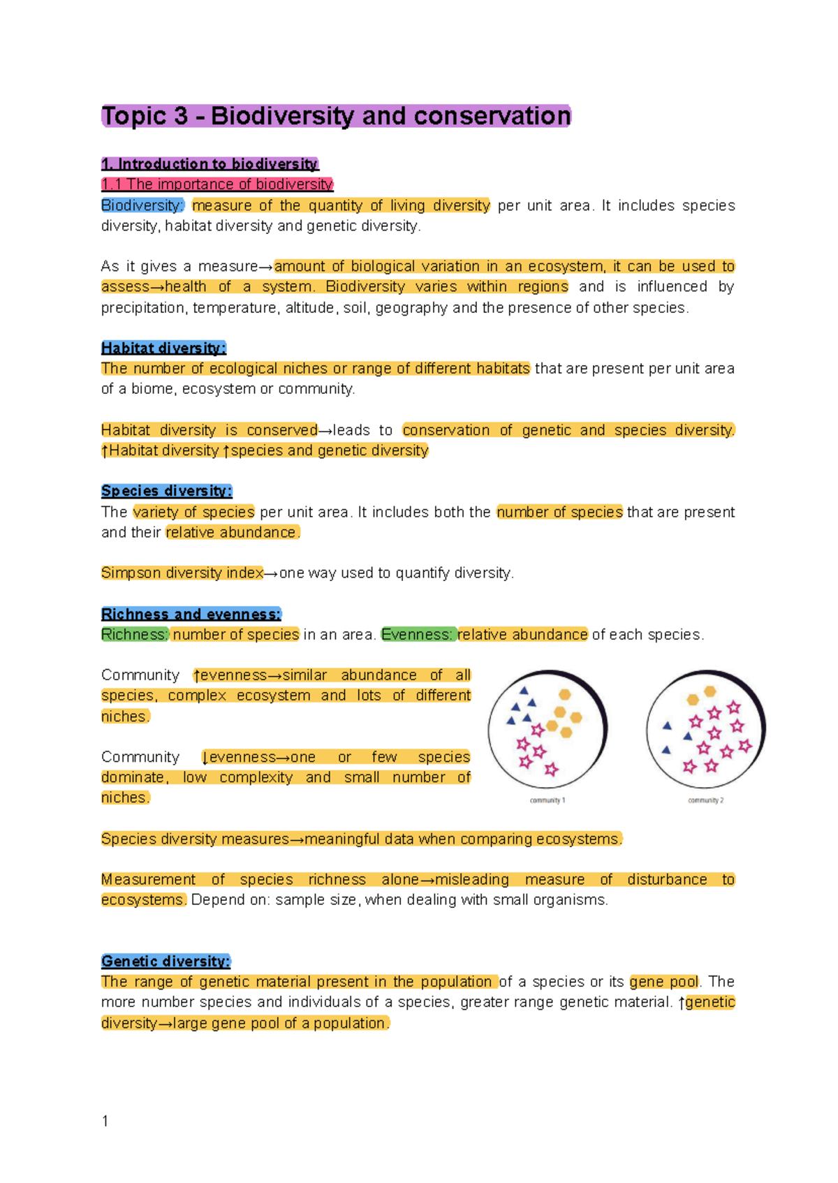 Apuntes Topic 3 - Biodiversity and conservation - Topic 3 ...