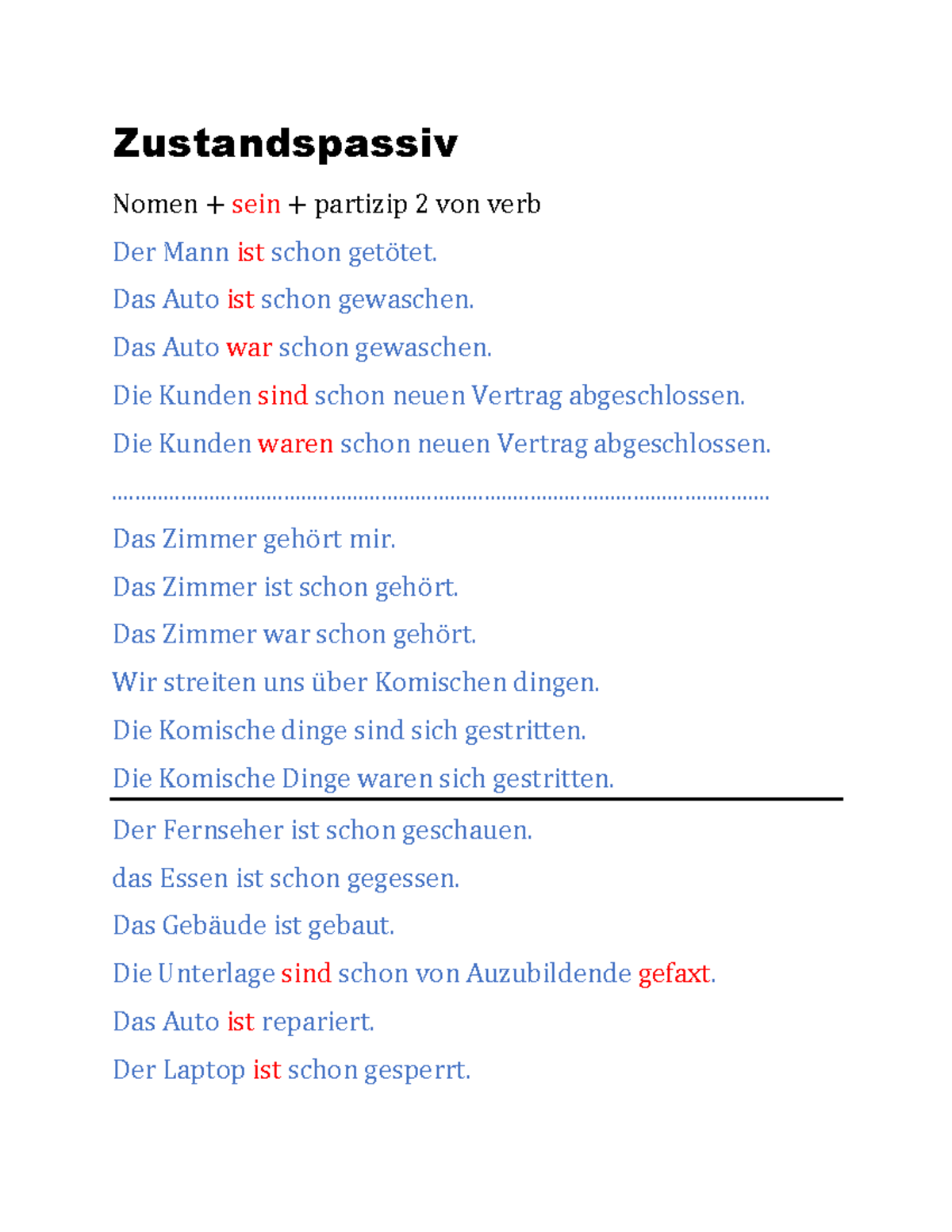 Zustandspassiv - zustandpassiv erklärungen - Zustandspassiv Nomen ...