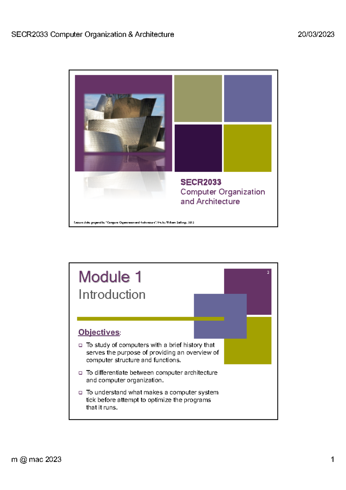 Module 1 Introduction Secr Computer Organization And Architecture
