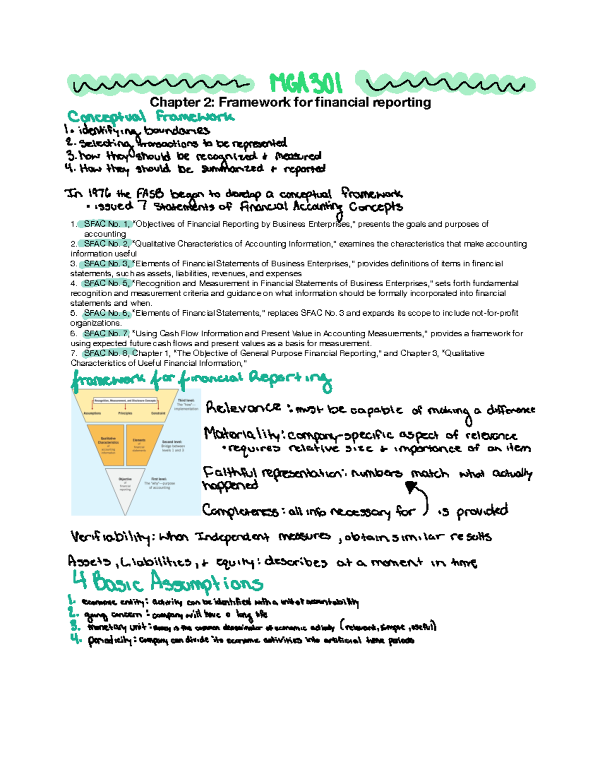 Ch 2 Notes - Brandon Szerwo - SFAC No. 1, “Objectives of Financial ...