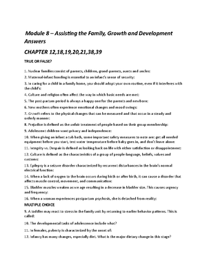 Module 8 (1)[1424] - review notes - Module 8 – Assisting the Family ...