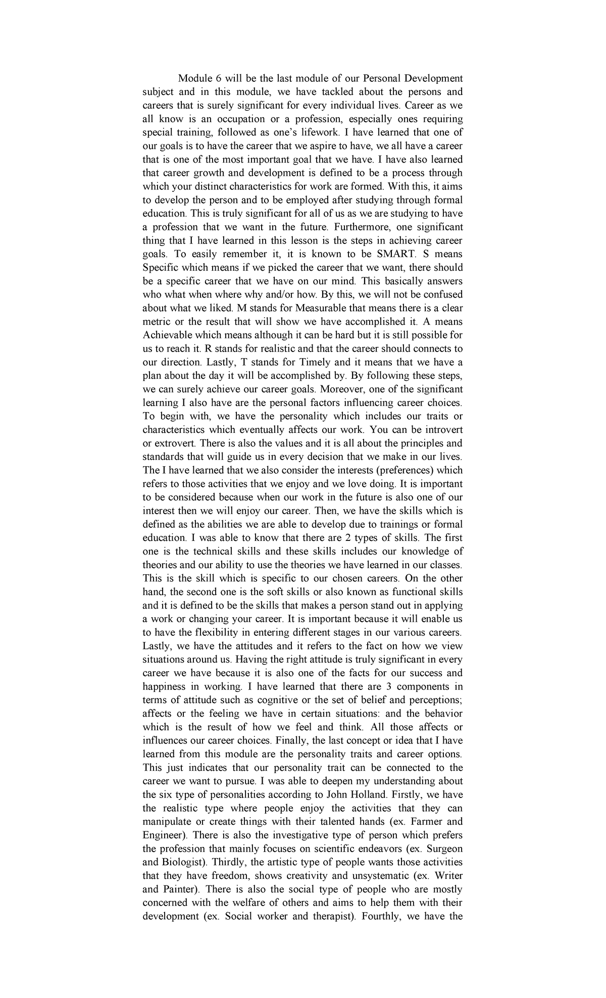 Perdev Journal- Description - Module 6 will be the last module of our ...