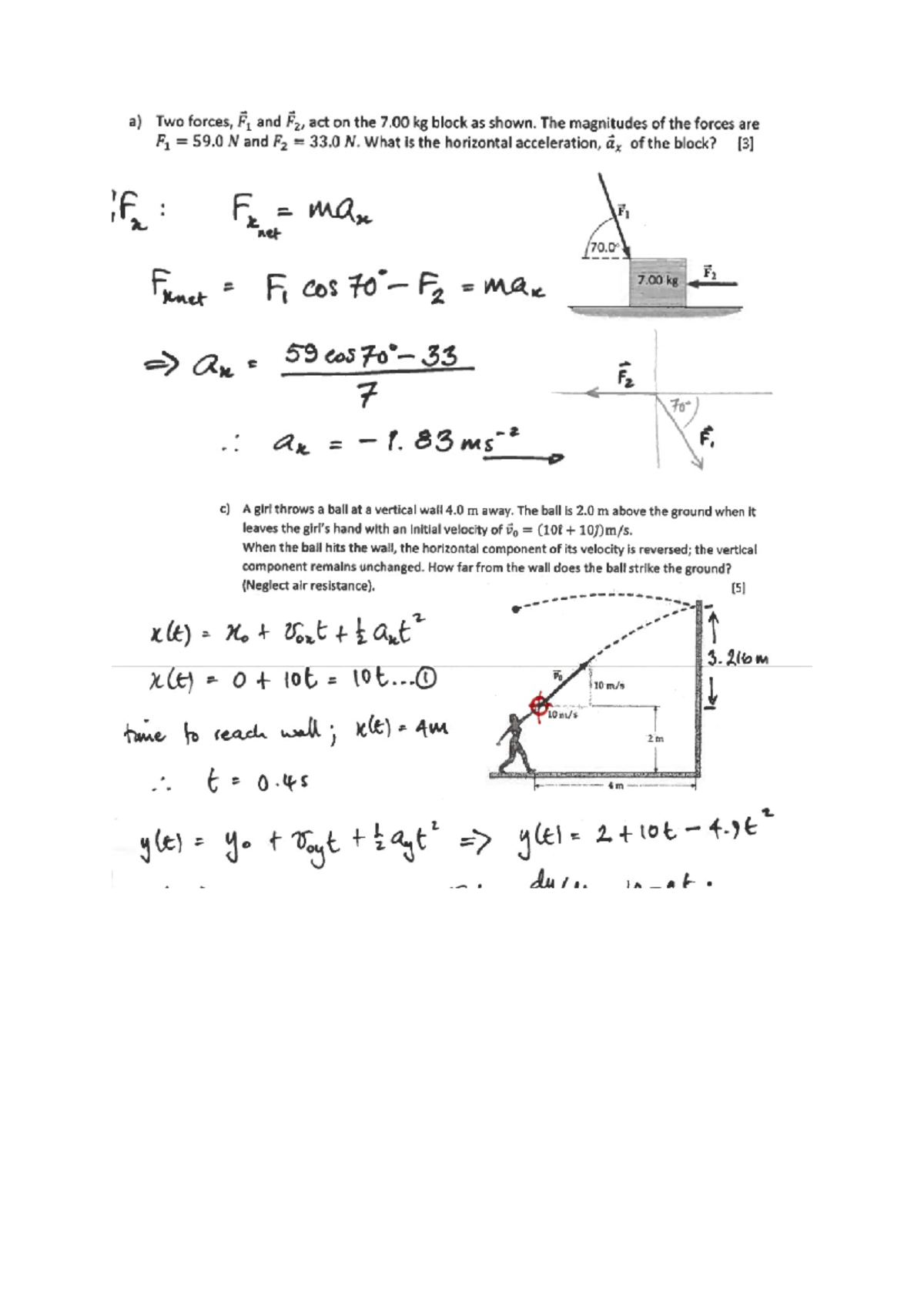 Physics test 1s - PHY1012F - Studocu