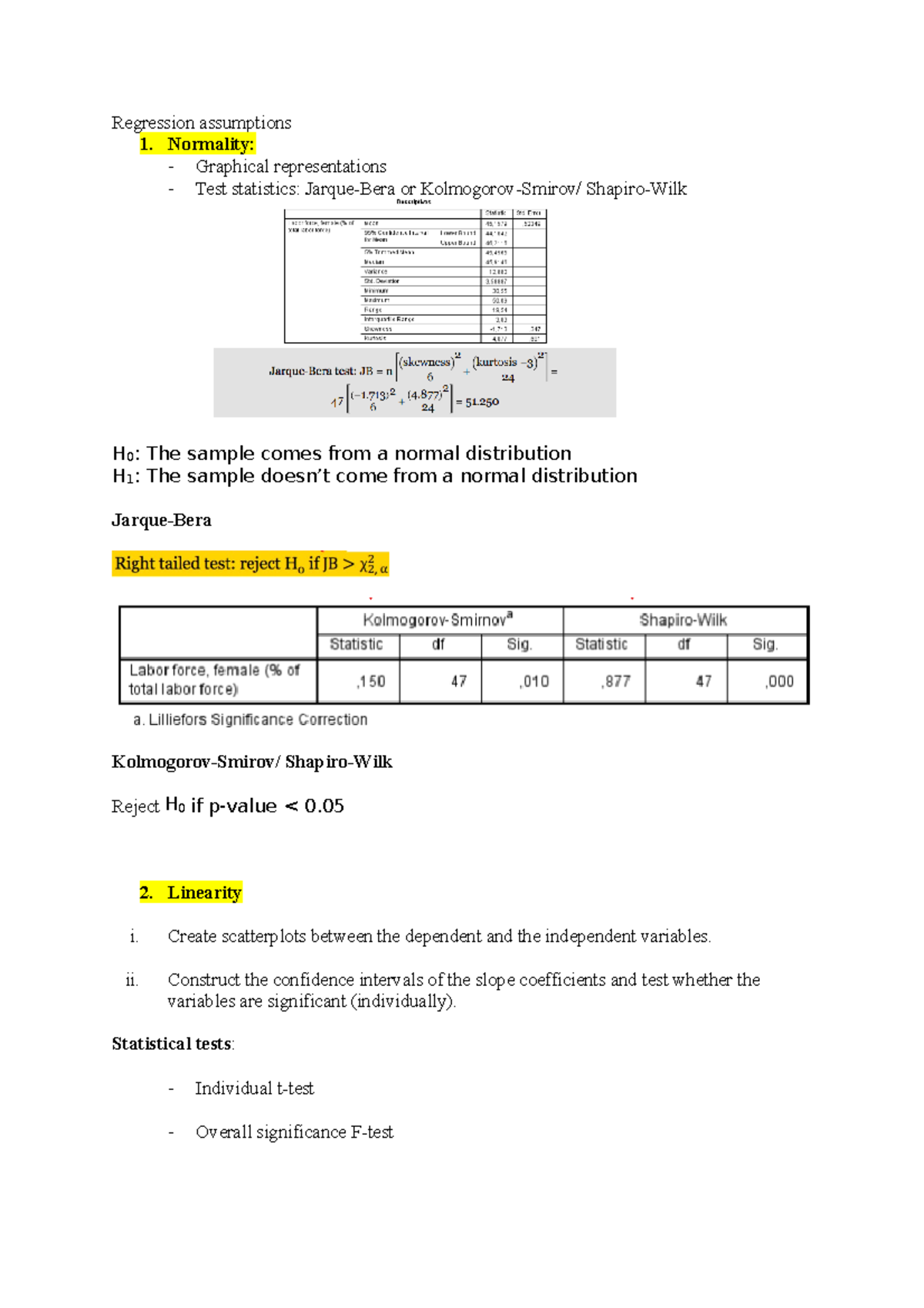Regression assumptions with examples and 7 steps - Regression ...