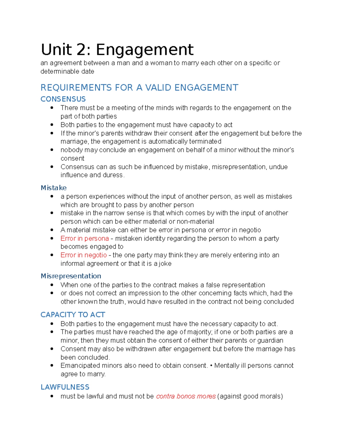 Unit 2: engagement family law for 2022. - Unit 2: Engagement an ...