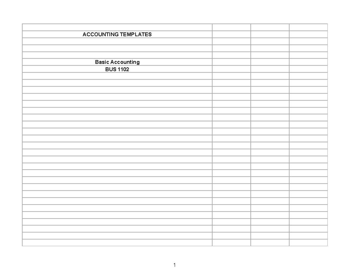 Learning Journal Week 3(Part 2) - ACCOUNTING TEMPLATES Basic Accounting ...