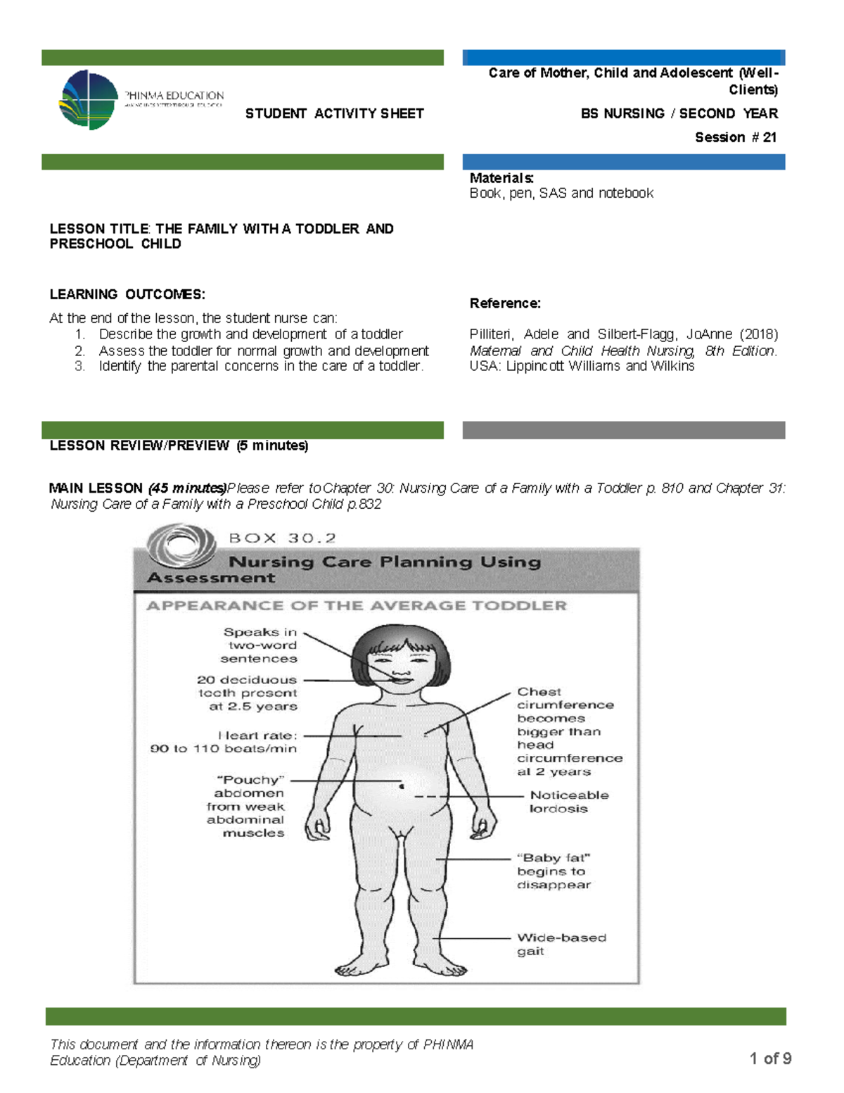 OB1 SAS 21 - Student Activity Sheets - This document and the ...