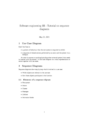 Tutorial on sequence diagram - Software engineering III : Tutorial on ...
