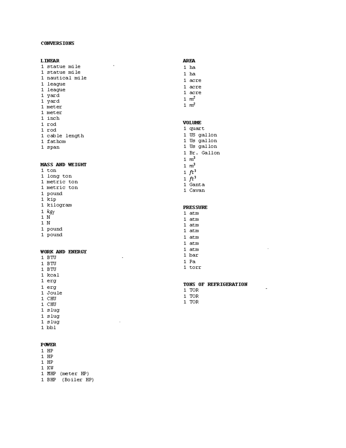 Jfbdbfjd - dadadsakfmd - CONVERSIONS LINEAR 1 statue mile 5280 feet 1 ...