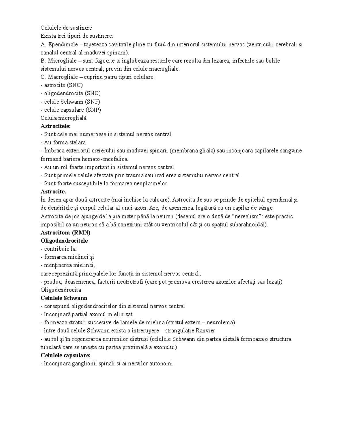 Celulele de susțineree - Celulele de sustinere Exista trei tipuri de ...
