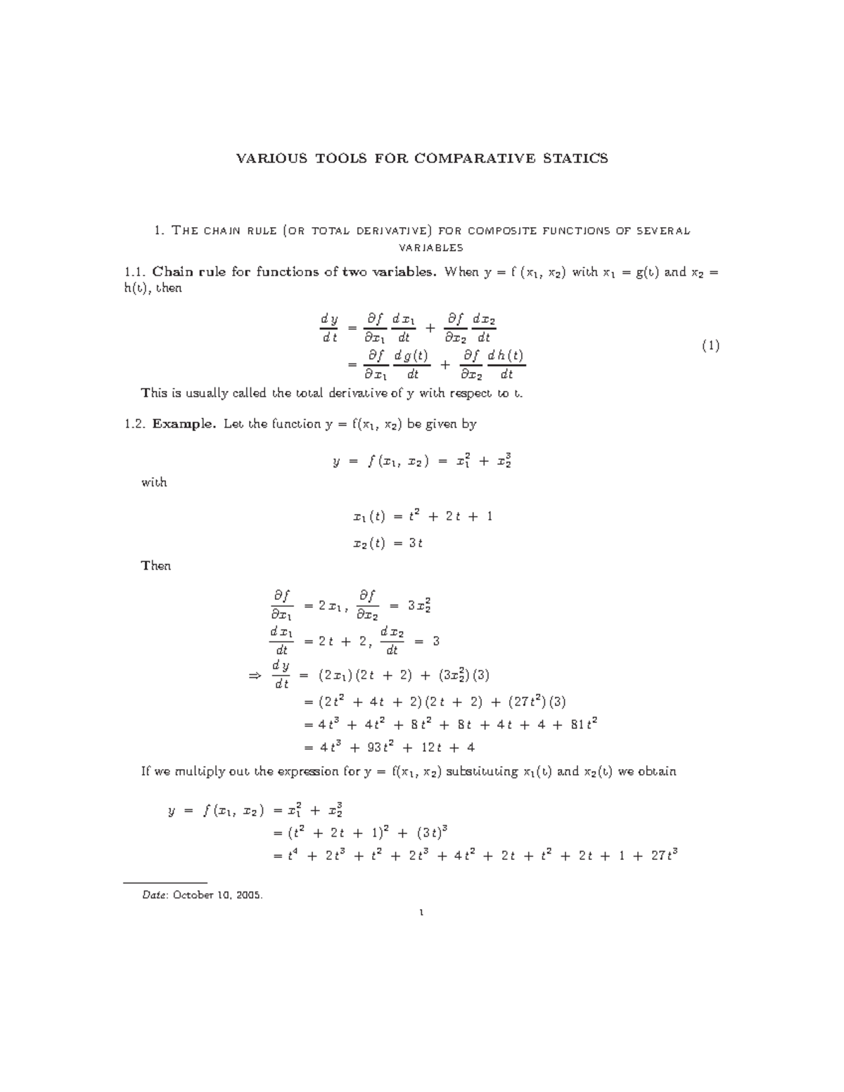 20. Various Tools for Comparative Statics (Article) Author Department ...