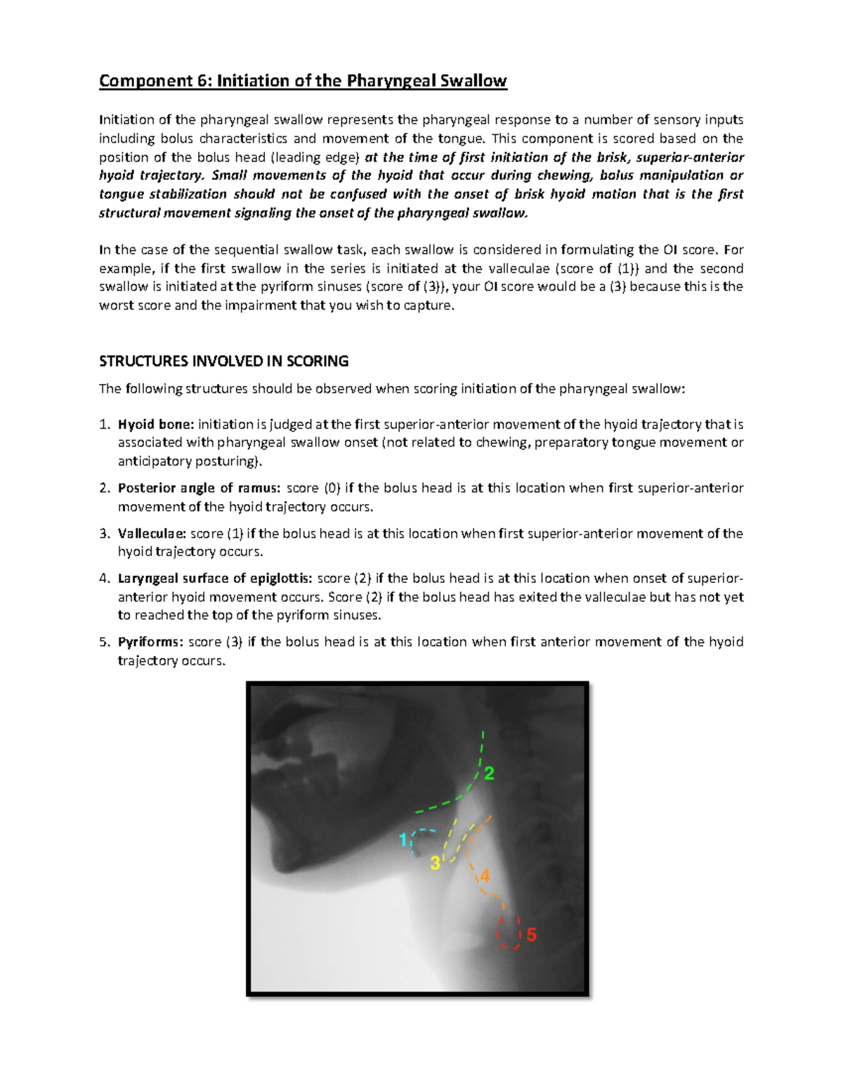6-Initiation Pharyngeal Swallow - Component 6: Initiation of the ...