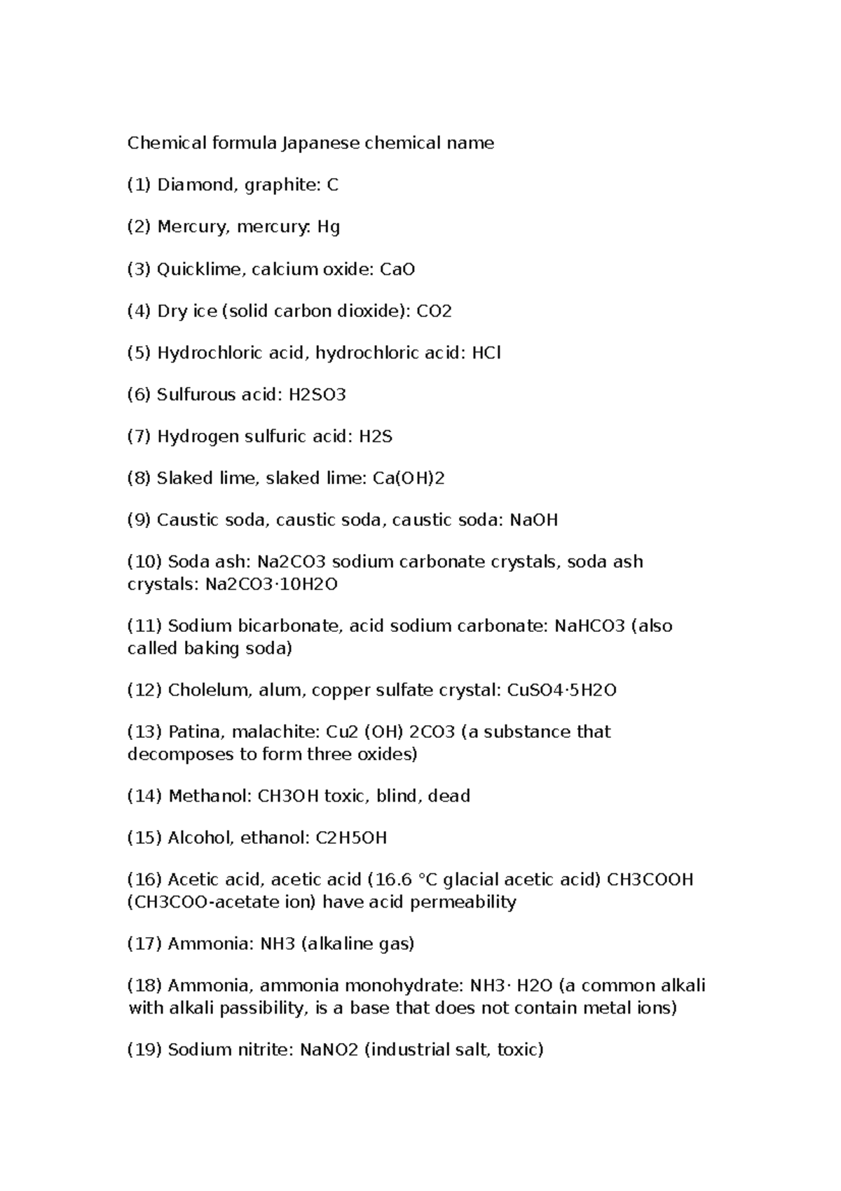 Chemical formula Japanese chemical name CH151 - Chemical formula ...