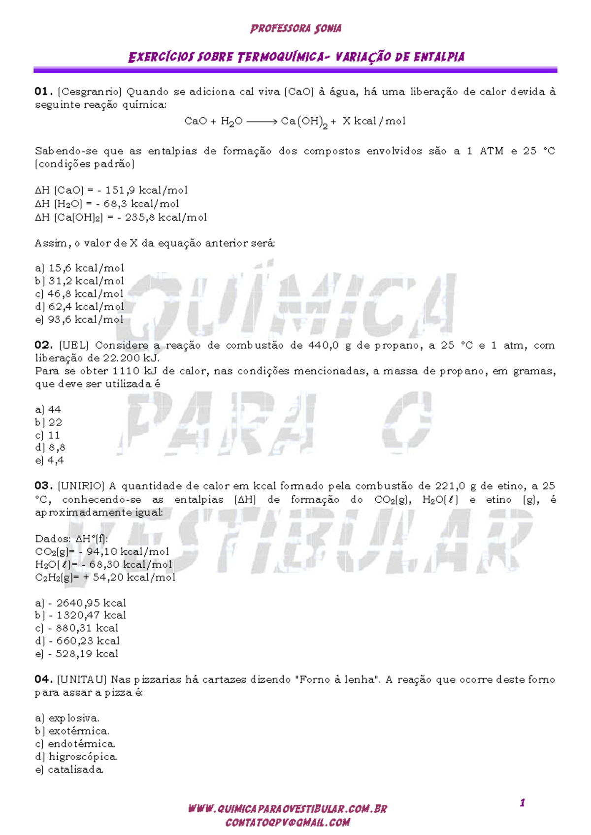 39 20Termoqu C3 ADmica 20I - quimicaparaovestibular.com 1 Exercícios ...