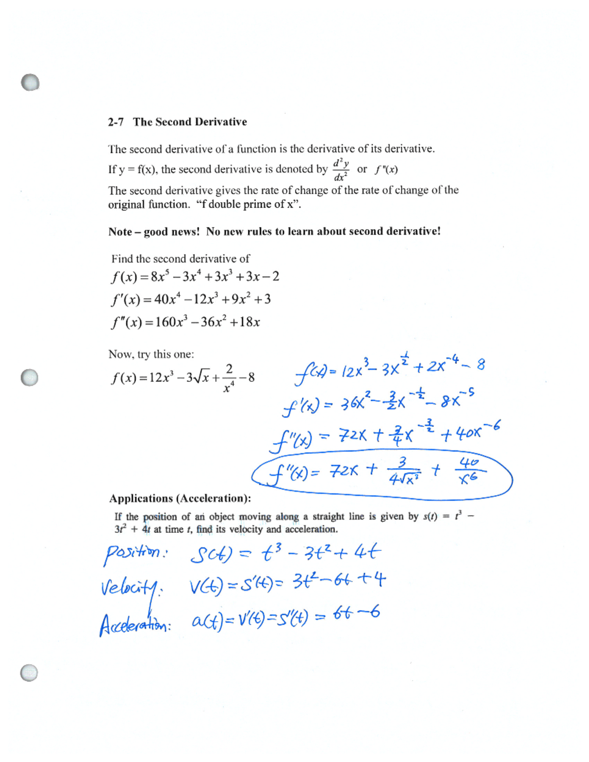 2.7 The Second Derivative - MATH 1501 - Studocu