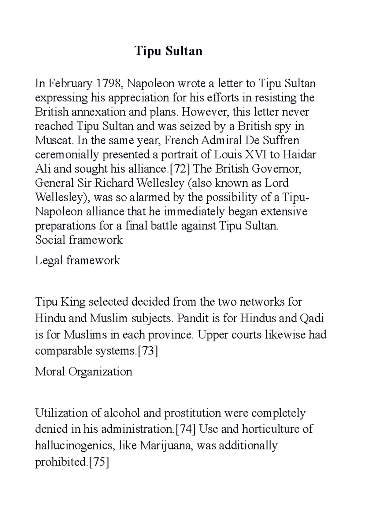 Tipu Sultan 2 - Shafina - Tipu Sultan In February 1798, Napoleon wrote ...