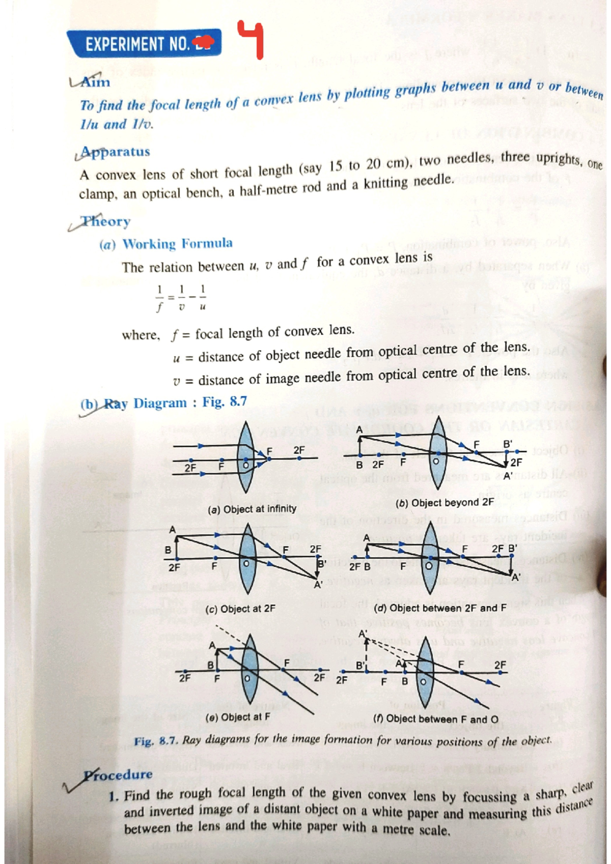 XII Exp 4 Focal length of convex lens - Social Psychology - Studocu