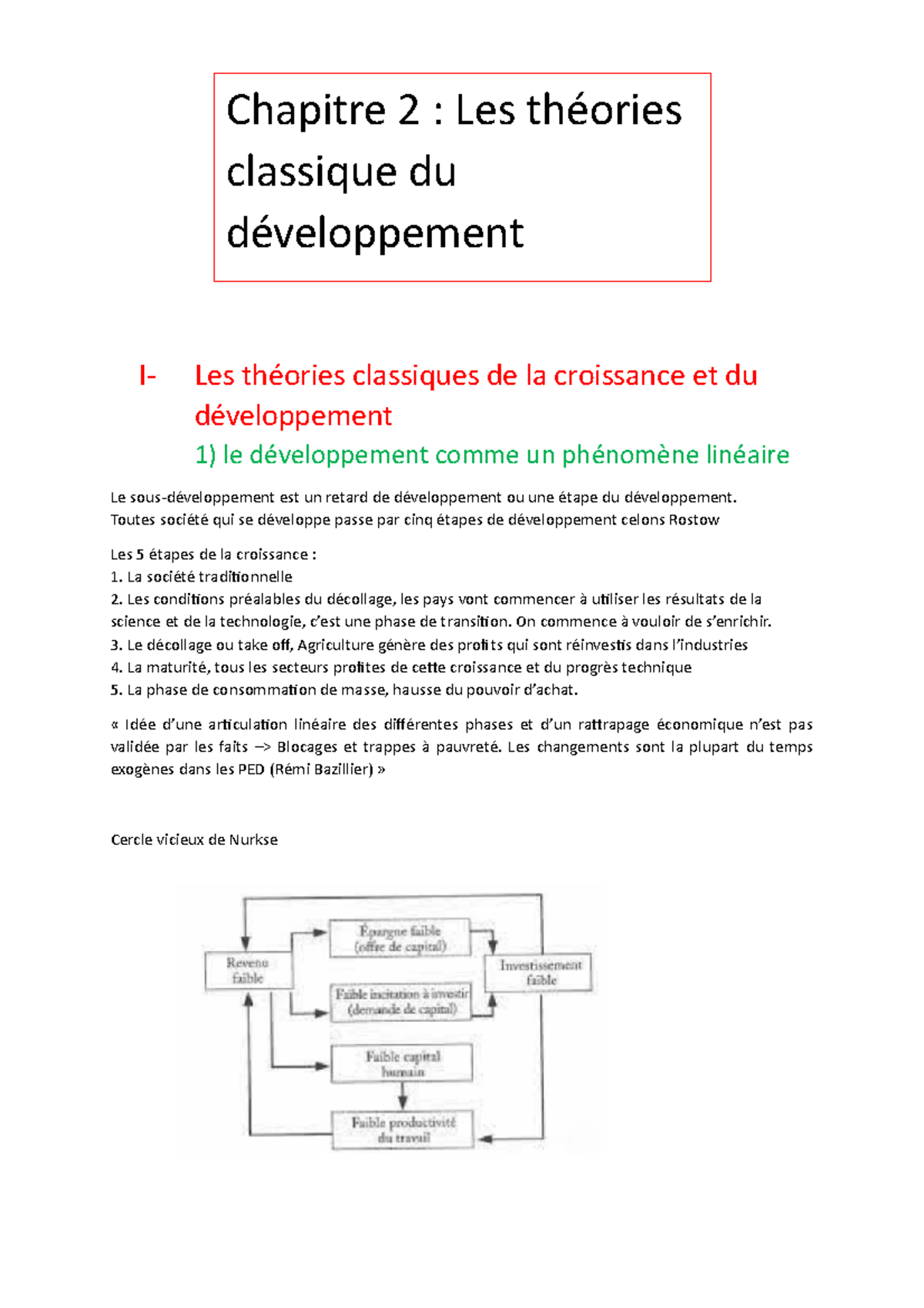 Chapitre 2 Les th Ã©️ories classiques de la croissance et du d Ã©️veloppement - I- Les théories ...