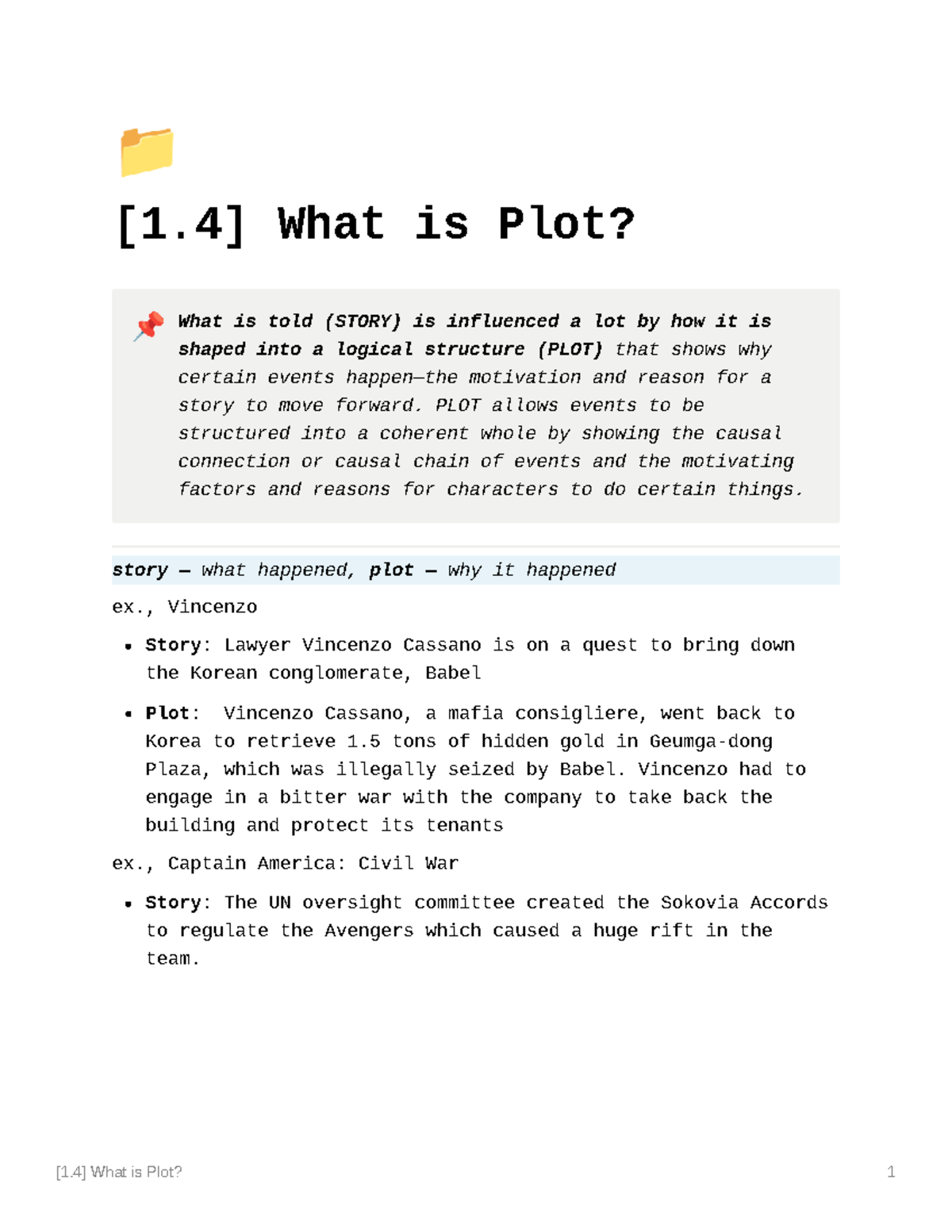1 - Module 1 What is Plot - 📁 [1] What is Plot? 📌 What is told (STORY ...