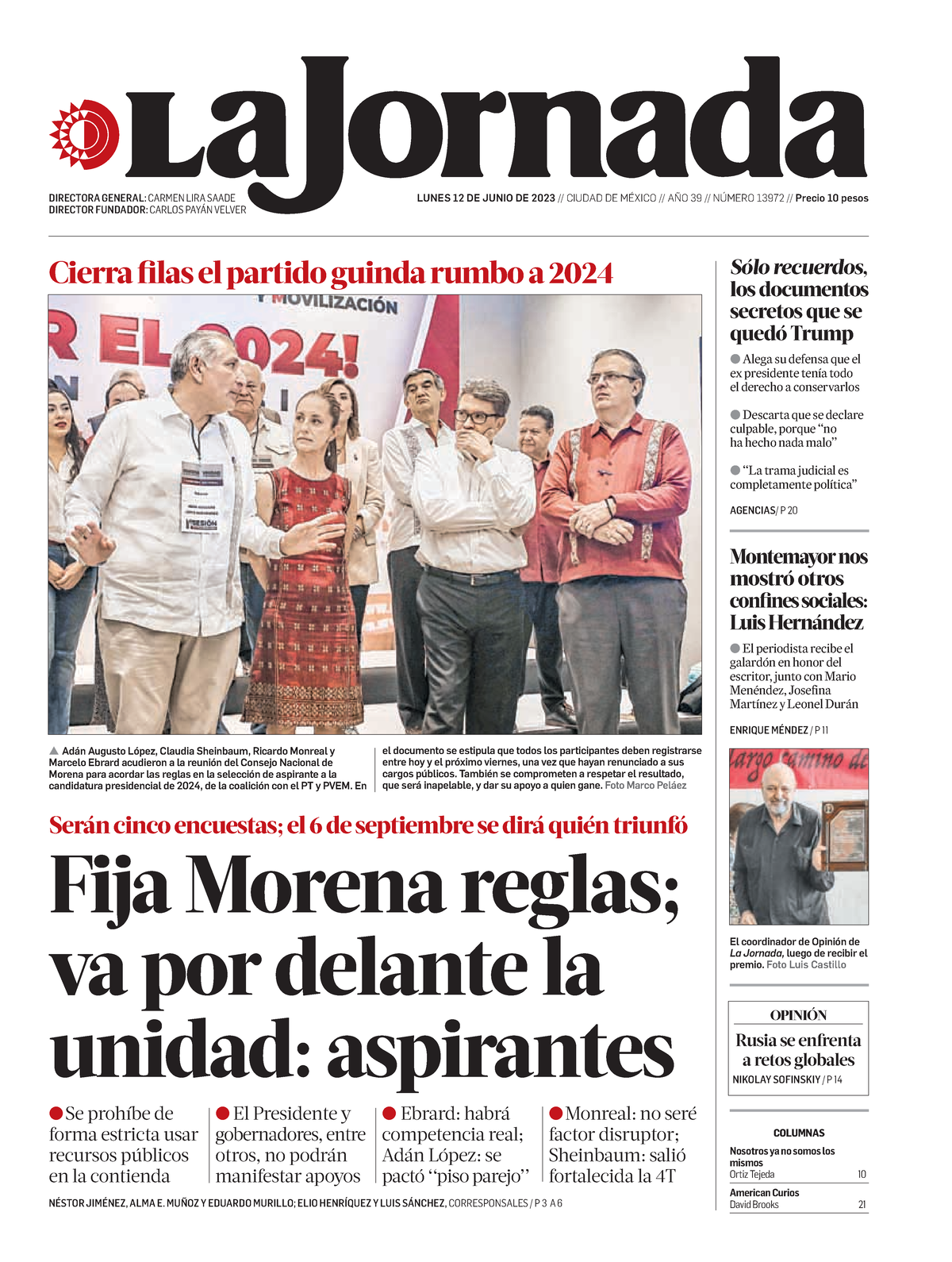 La Jornada 12-06-23 - JKLJKL - DIRECTORA GENERAL: CARMEN LIRA SAADE ...
