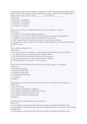 Integrative physiology lecture notes - Integrative Physiology Exam ...