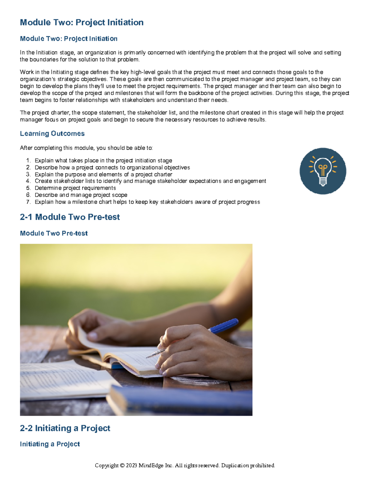 Module Two Project Initiation - Module Two: Project Initiation Module ...