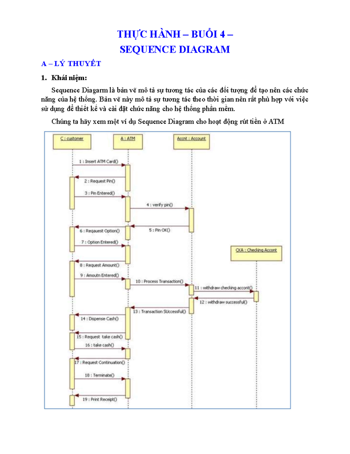 Thuc hanh Buoi 4 Sequence Diagram - THỰC HÀNH – BUỔI 4 – SEQUENCE DIAGRAM A – LÝ THUYẾT Khái ...