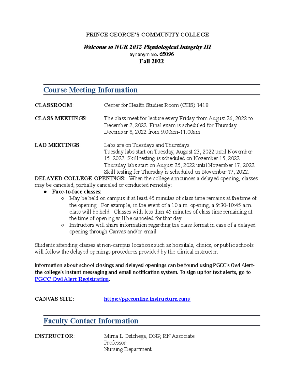 3-Fall 2022 Syllabus Template for AY2022-2023 - PRINCE GEORGE'S ...