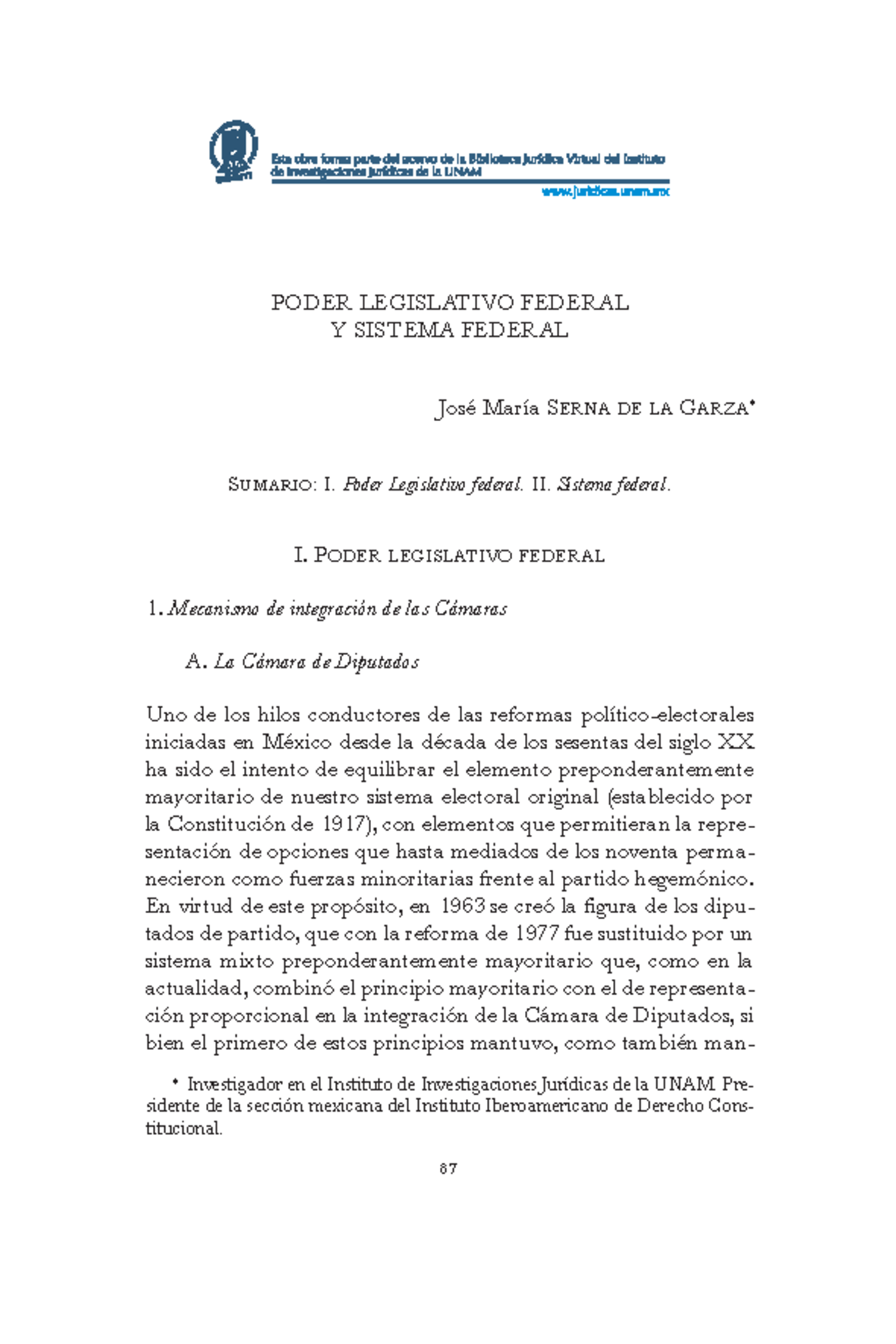 Poder Legislativo Federal - 87 Investigador en el Instituto de ...