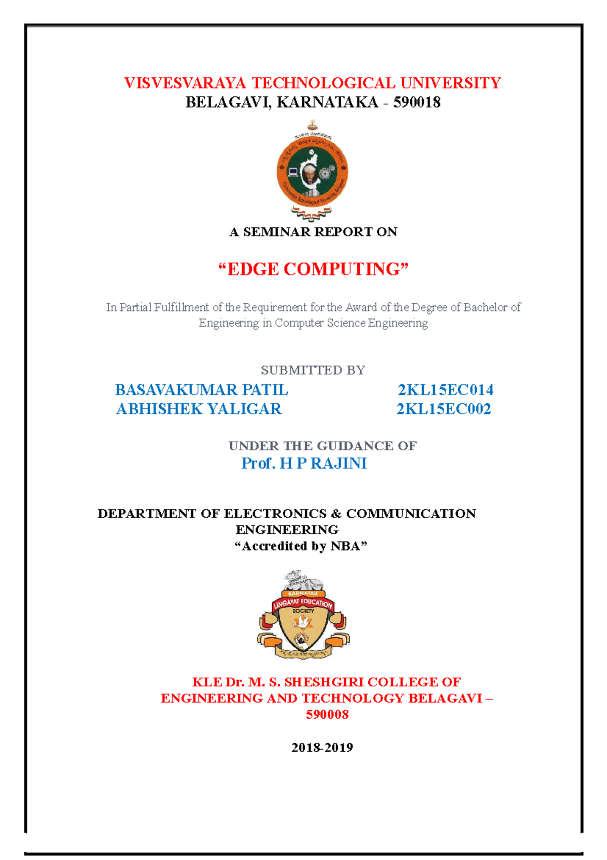 Toaz - REPORT ON TECHNICAL SEMINAR - VISVESVARAYA TECHNOLOGICAL ...