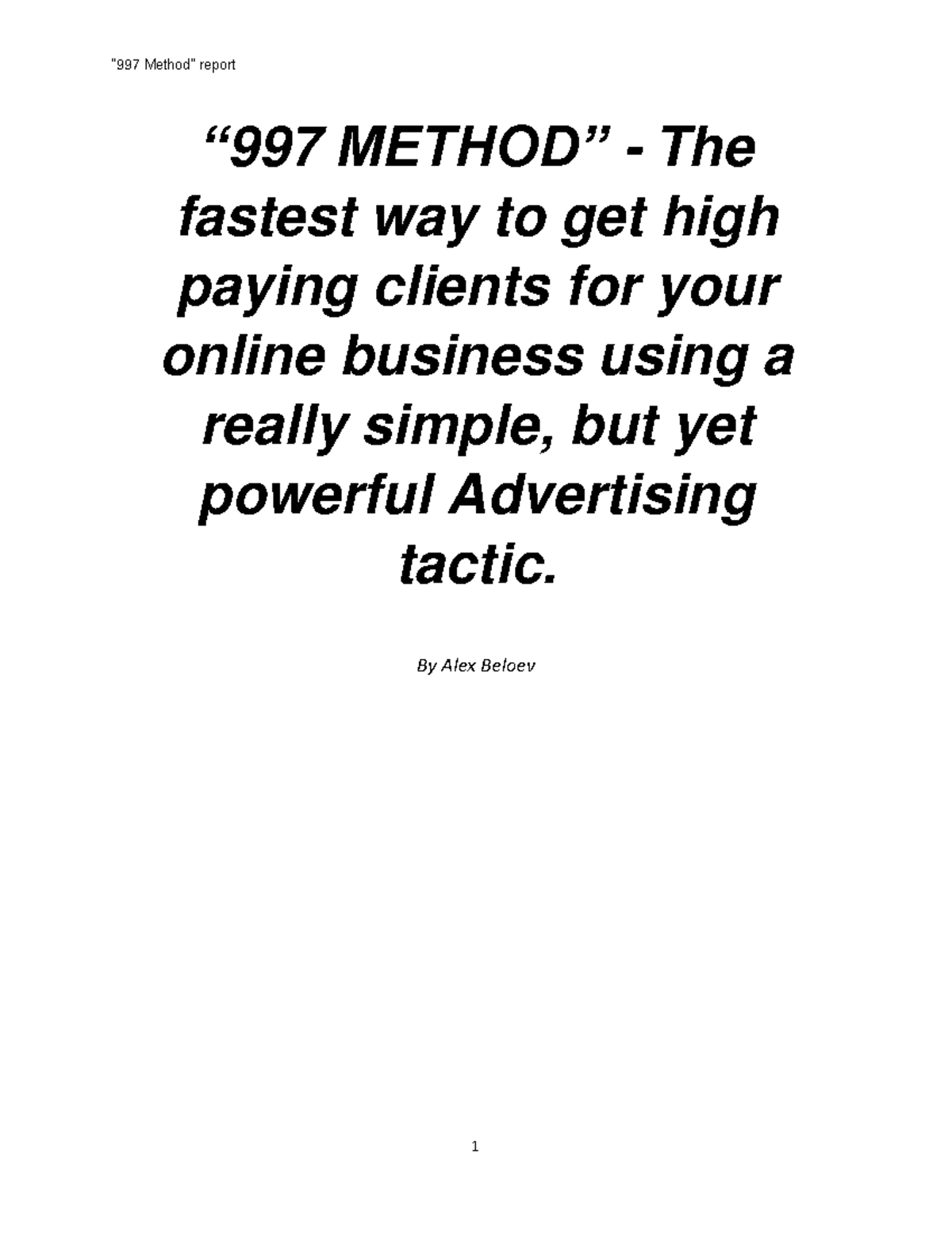 997 Method - How to get 997 from each customer - “ 997 METHOD” - The ...