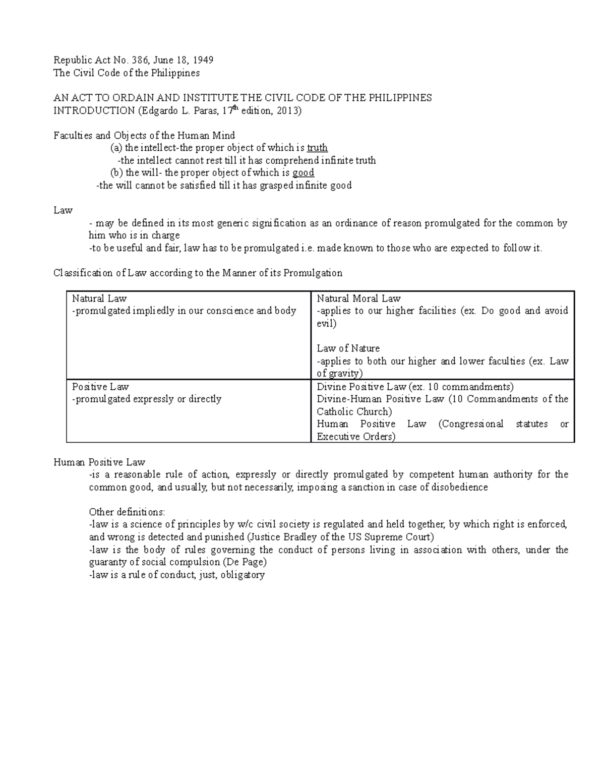 Persons and Family Relations - Republic Act No. 386, June 18, 1949 The ...