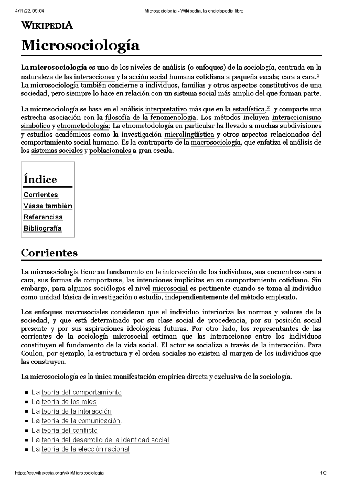 Microsociología - Wikipedia, la enciclopedia libre - 4/11/22, 09:04 ...