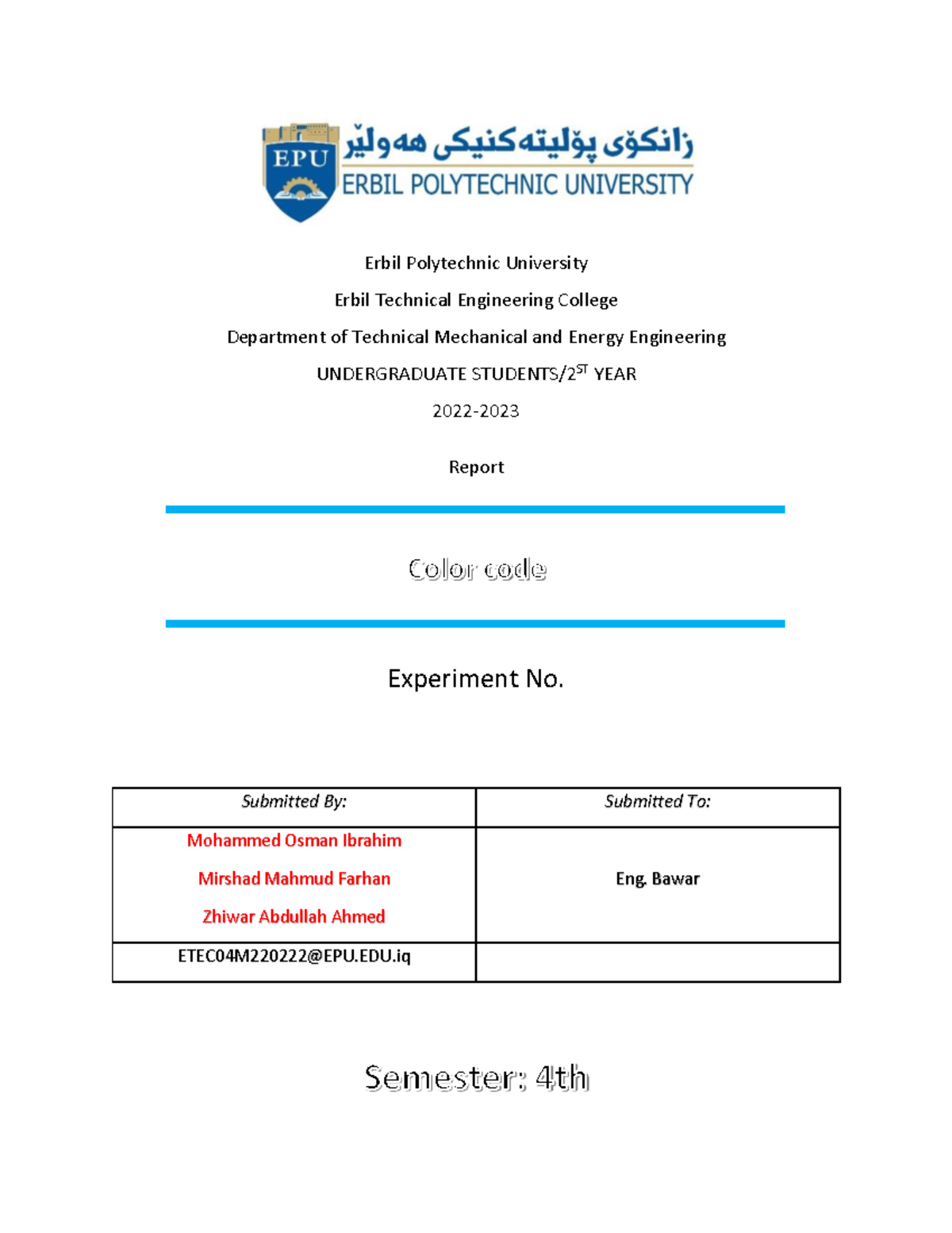 resistance color code - Erbil Polytechnic University Erbil Technical ...