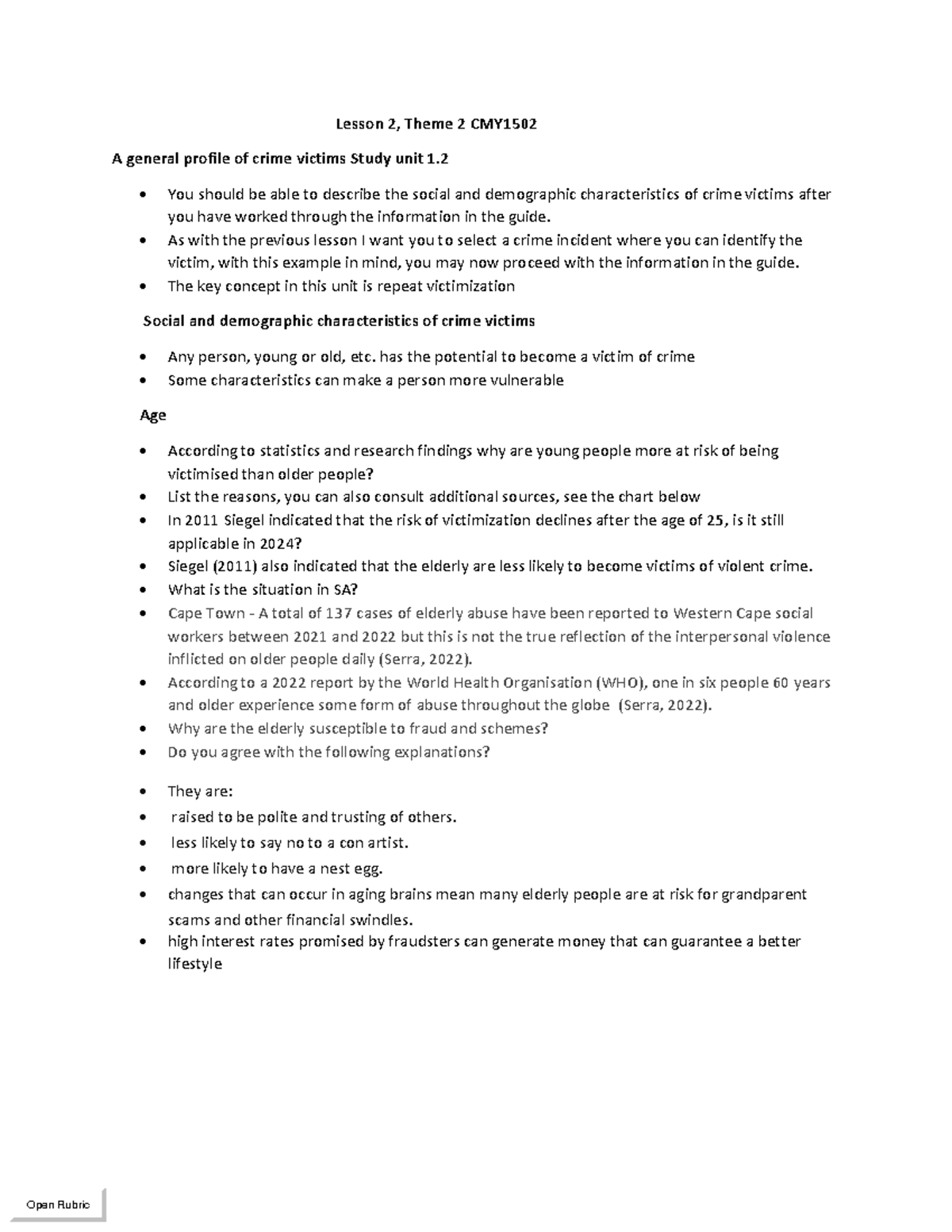 Lesson 2 - Introduction to crmie,offenders and victims - Lesson 2 ...