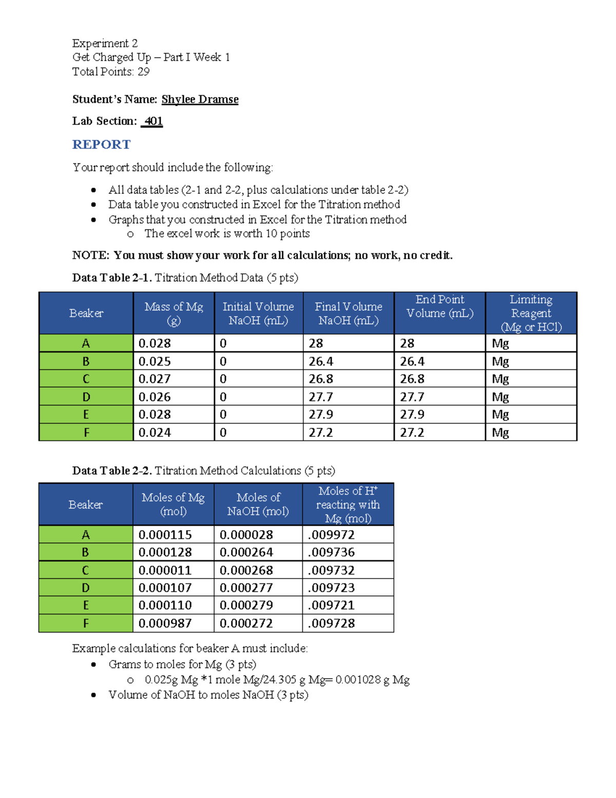 Exp. 2 - Get Charged Up Part 1 - week 1 - Experiment 2 Get Charged Up ...