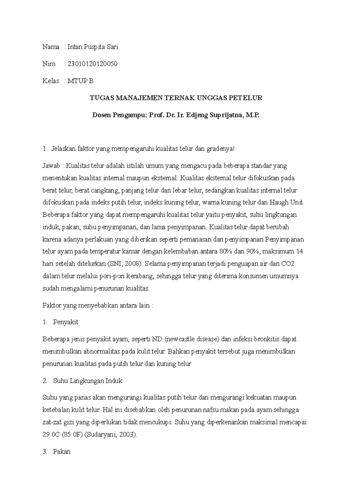 Intan Puspita Sari 2301012012 0050 Tugas Prof Edjeng - Nama : Intan ...