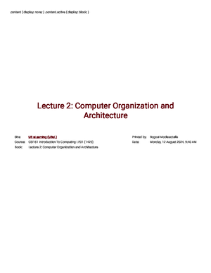 Lecture 4 Software and Operating Systems Tutorial UBe L - .content { display: none; } .content ...
