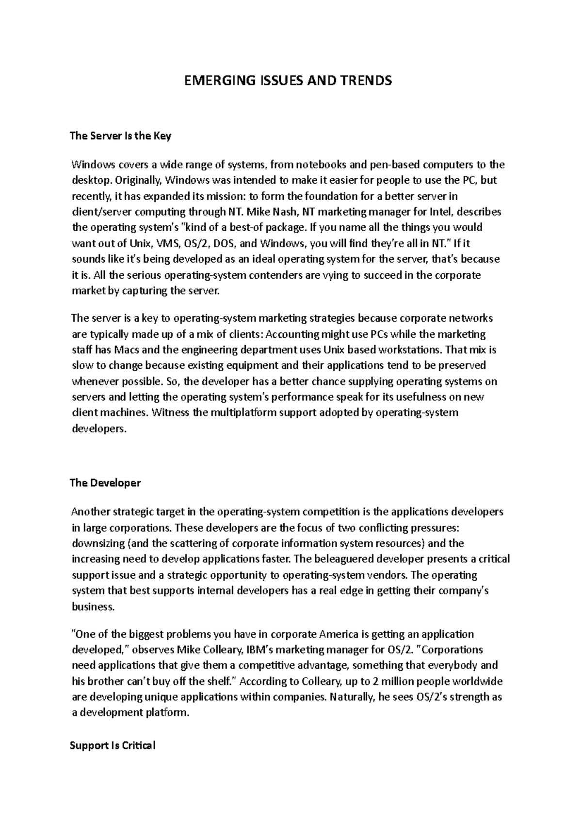 Emerging Issues AND Trends - EMERGING ISSUES AND TRENDS The Server Is ...