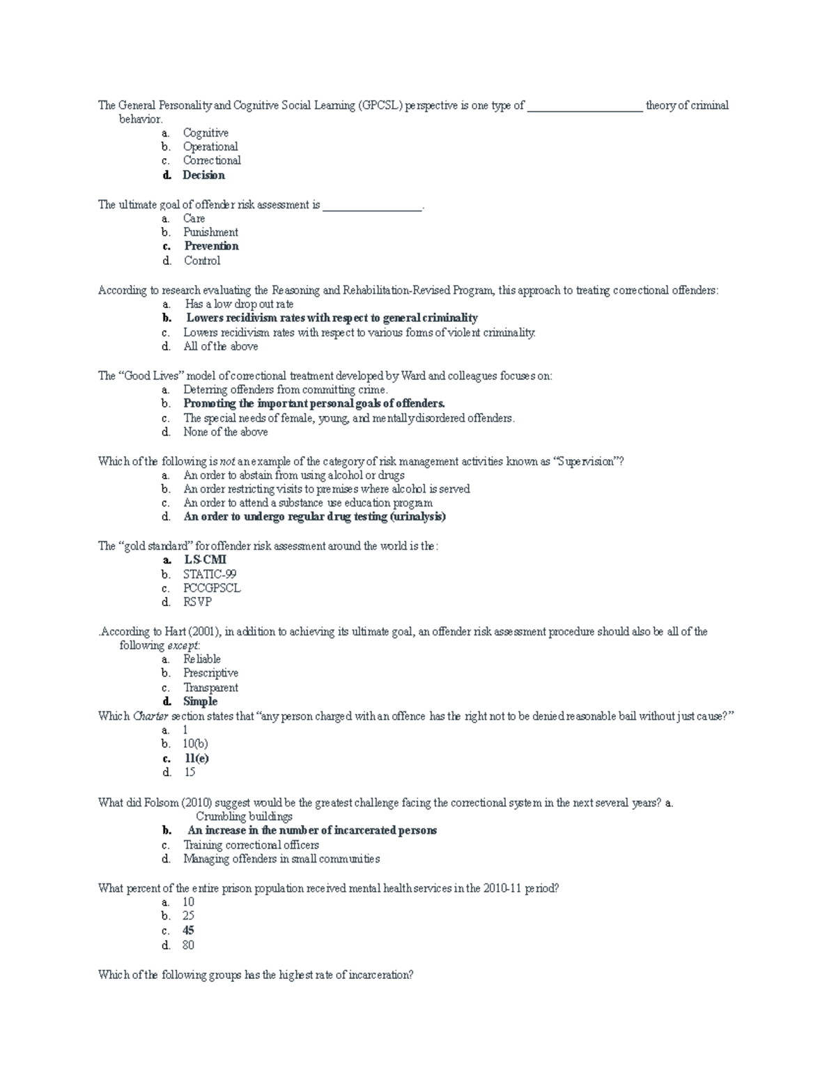 Module 6 Practice questions - The General Personality and Cognitive ...