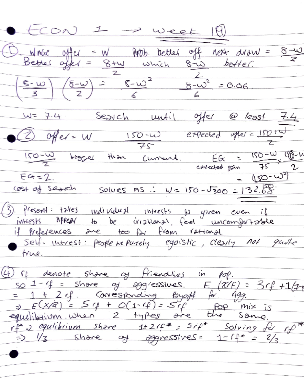 Econ1 - tutorial sheet answers - ECNM08013 - Edin - Studocu