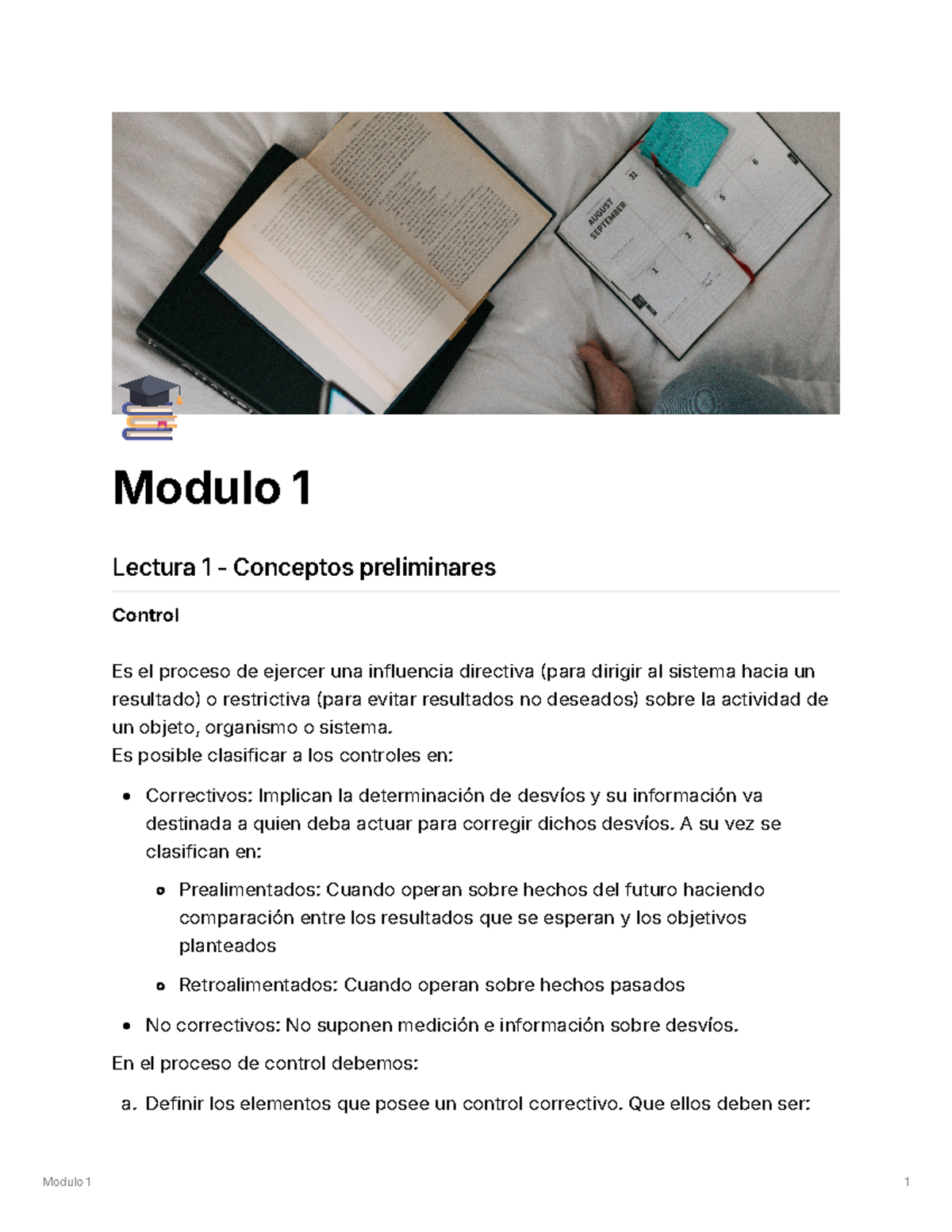 Auditoria - Modulo 1 - Lecturas 1, 2, 3 y 4 resumidas - Modulo 1 Lectura 1 - Conceptos ...