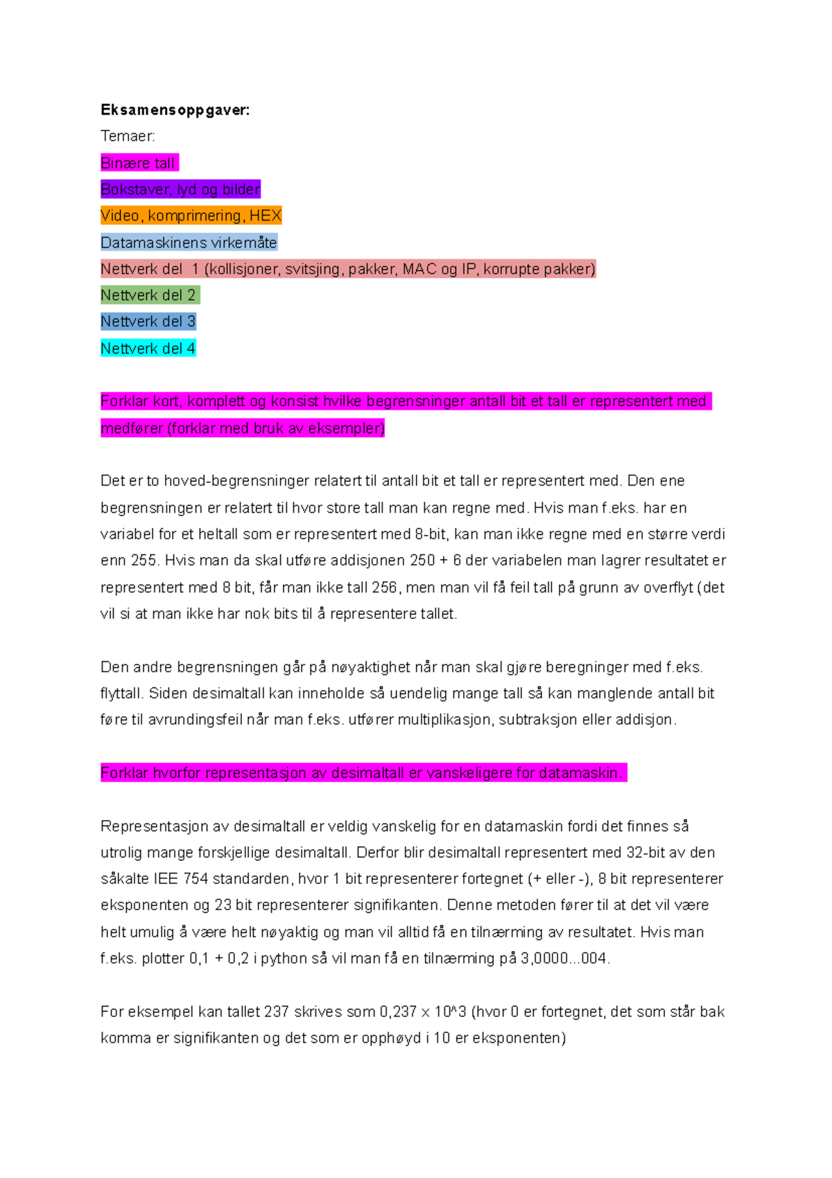 Eksempler eksamensspørsmål i ITGK teori - Eksamensoppgaver: Temaer ...