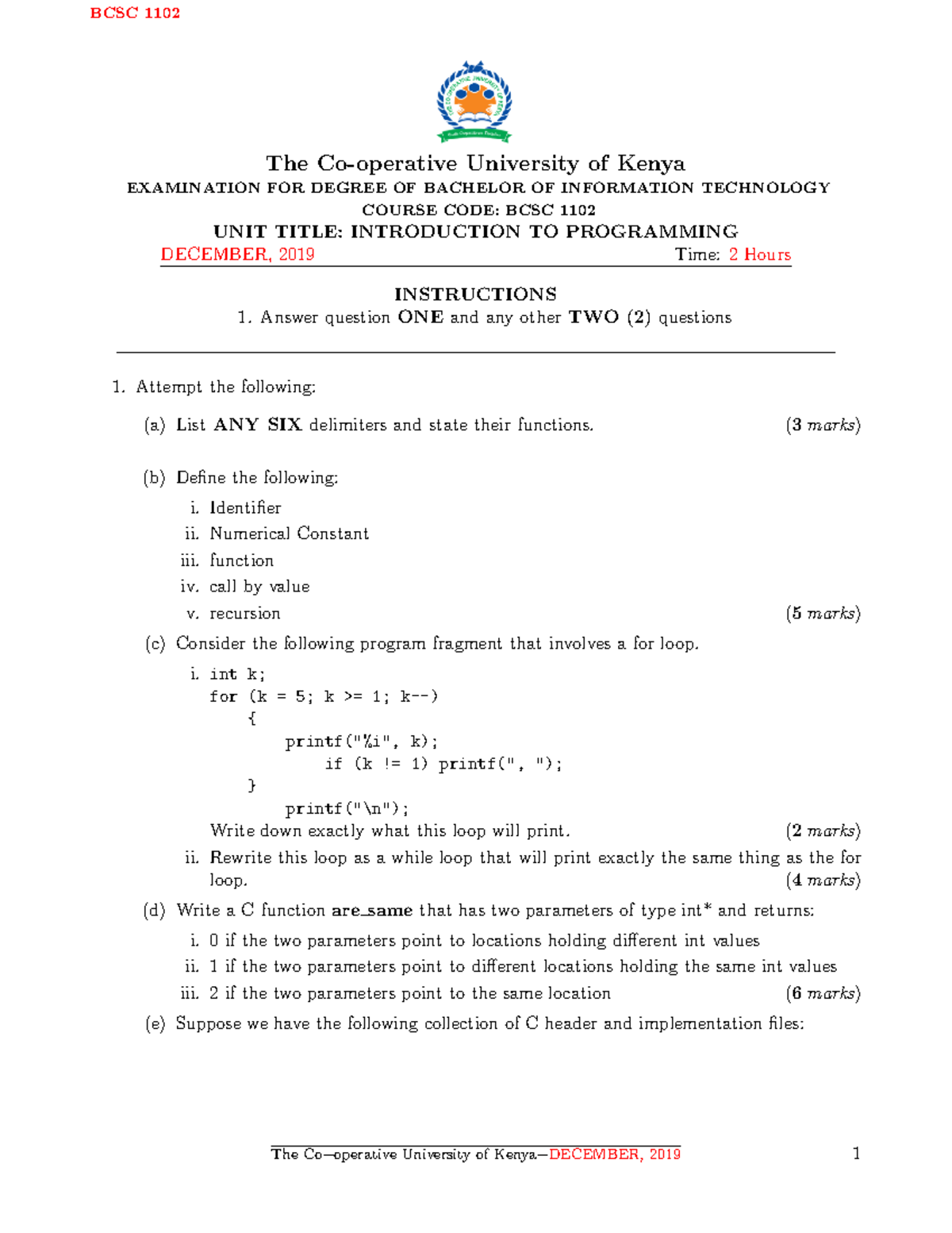 Introduction to Programming - The Co-operative University of Kenya ...