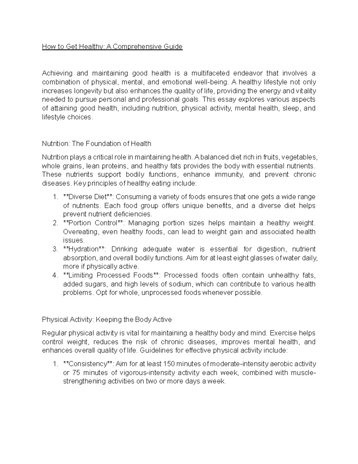 How to Get Healthy: A Comprehensive Guide - How to Get Healthy: A ...