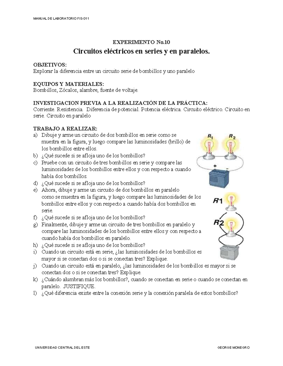 Experimento No - Util - MANUAL DE LABORATORIO FIS- UNIVERSIDAD CENTRAL ...