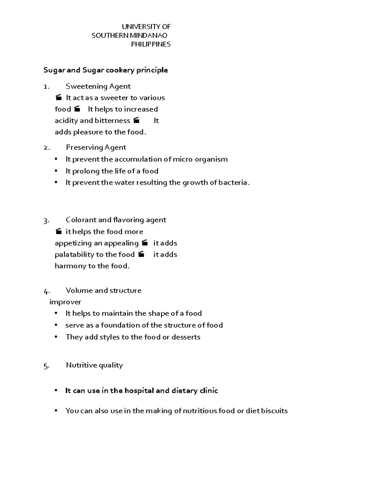 Sugar AND Sugar Cookery 1 - UNIVERSITY OF SOUTHERN MINDANAO PHILIPPINES ...